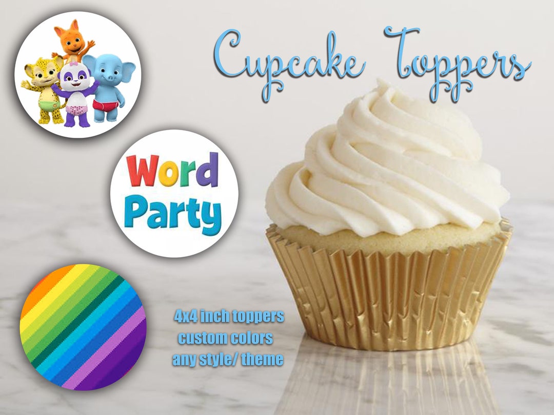 Word Party Cupcake Toppers Word Party Theme Decorations - Etsy