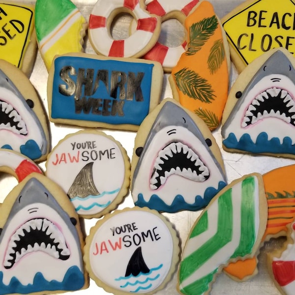 Shark Sugar Cookies - Etsy