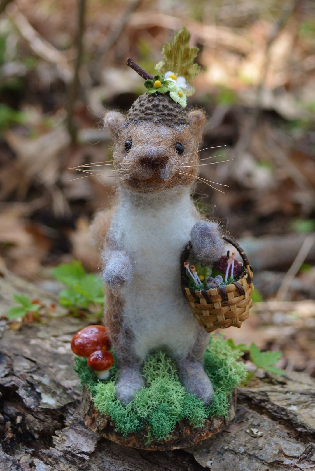 Foraging Squirrel One of a Kind Needle Felted Sculpture - Etsy