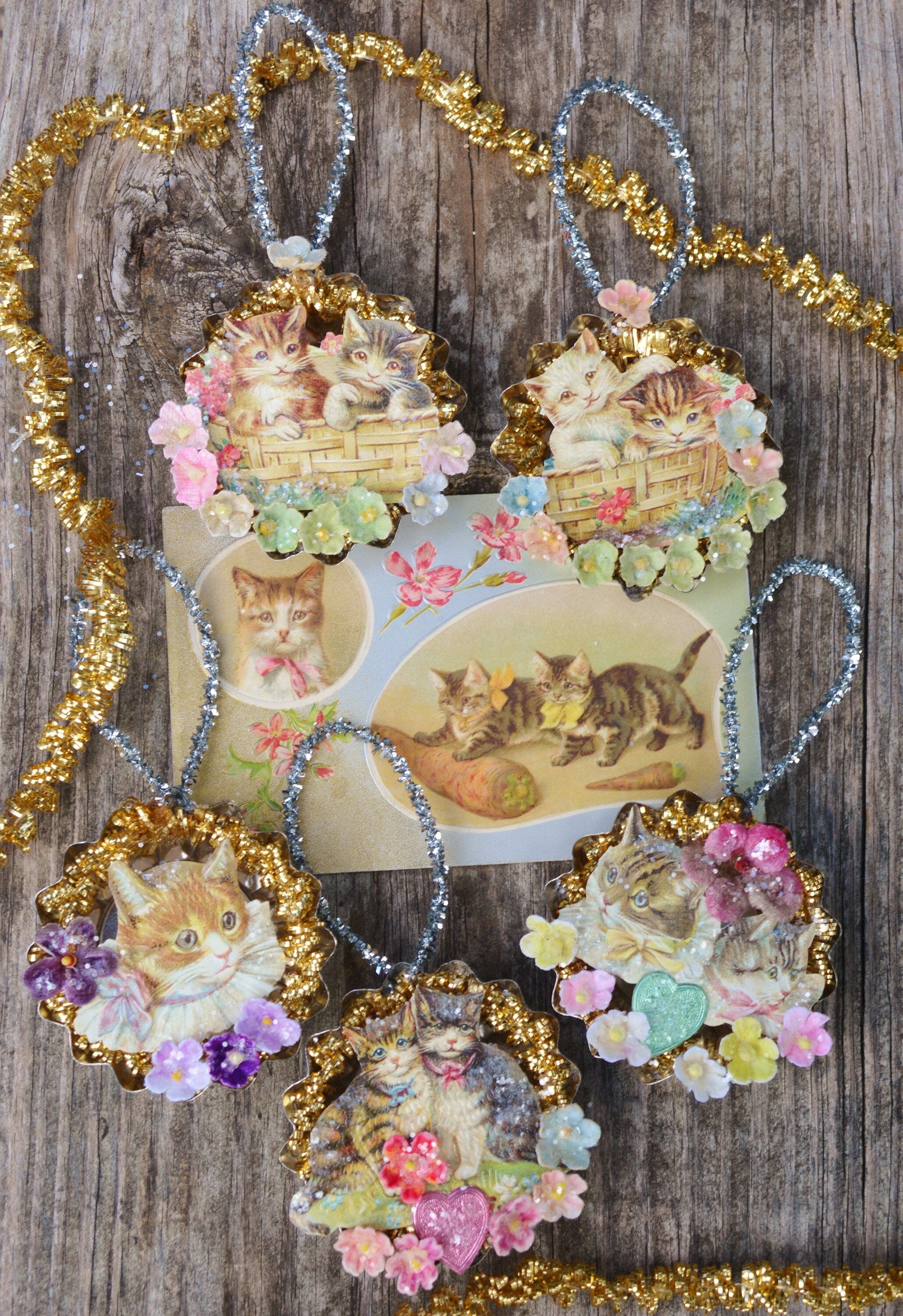 Victorian Cat Ornaments