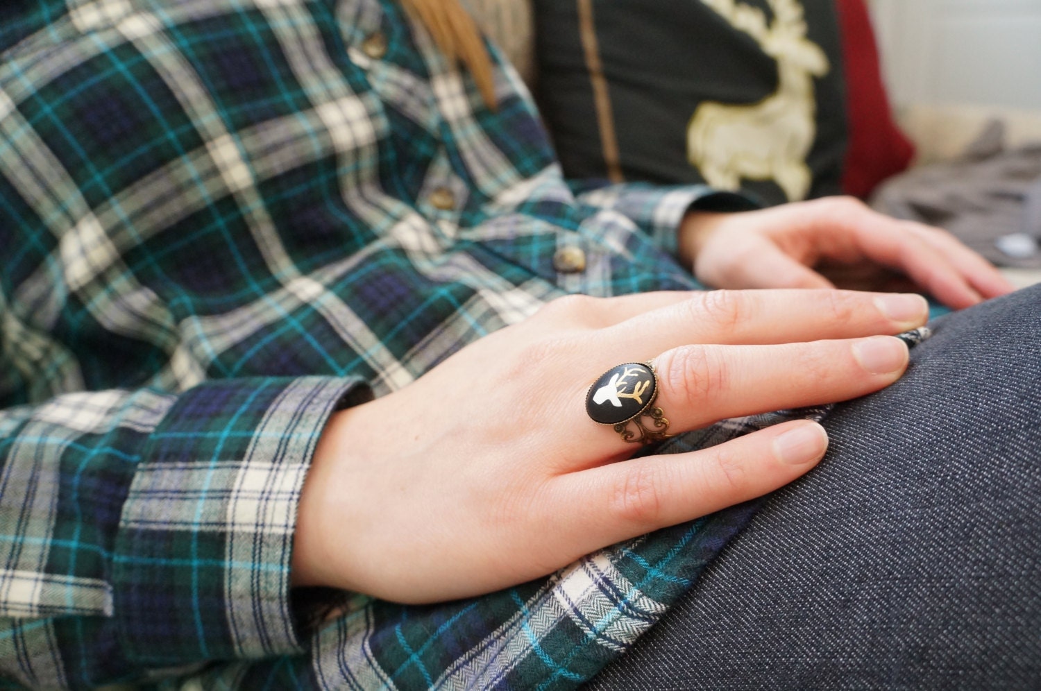 Deer Ring Deer Head Ring Deer Antler Ring Deer Antler Jewelry Deer ...
