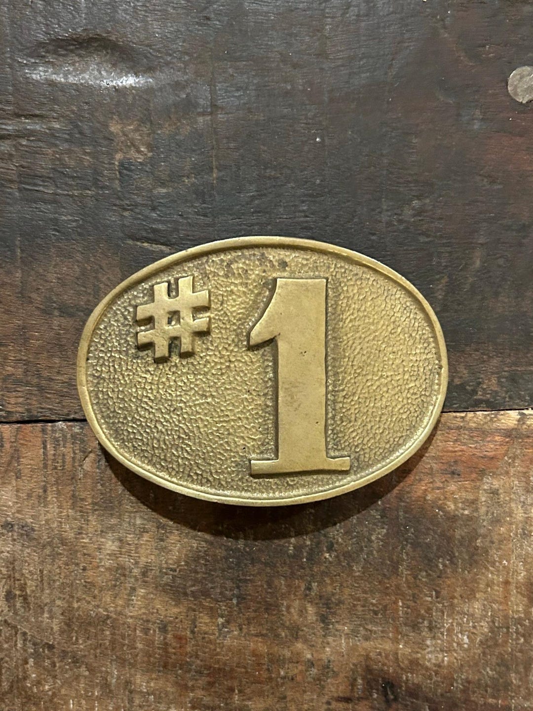 Vintage 70s Brass Belt Buckle Number One #1 by Baron - Etsy