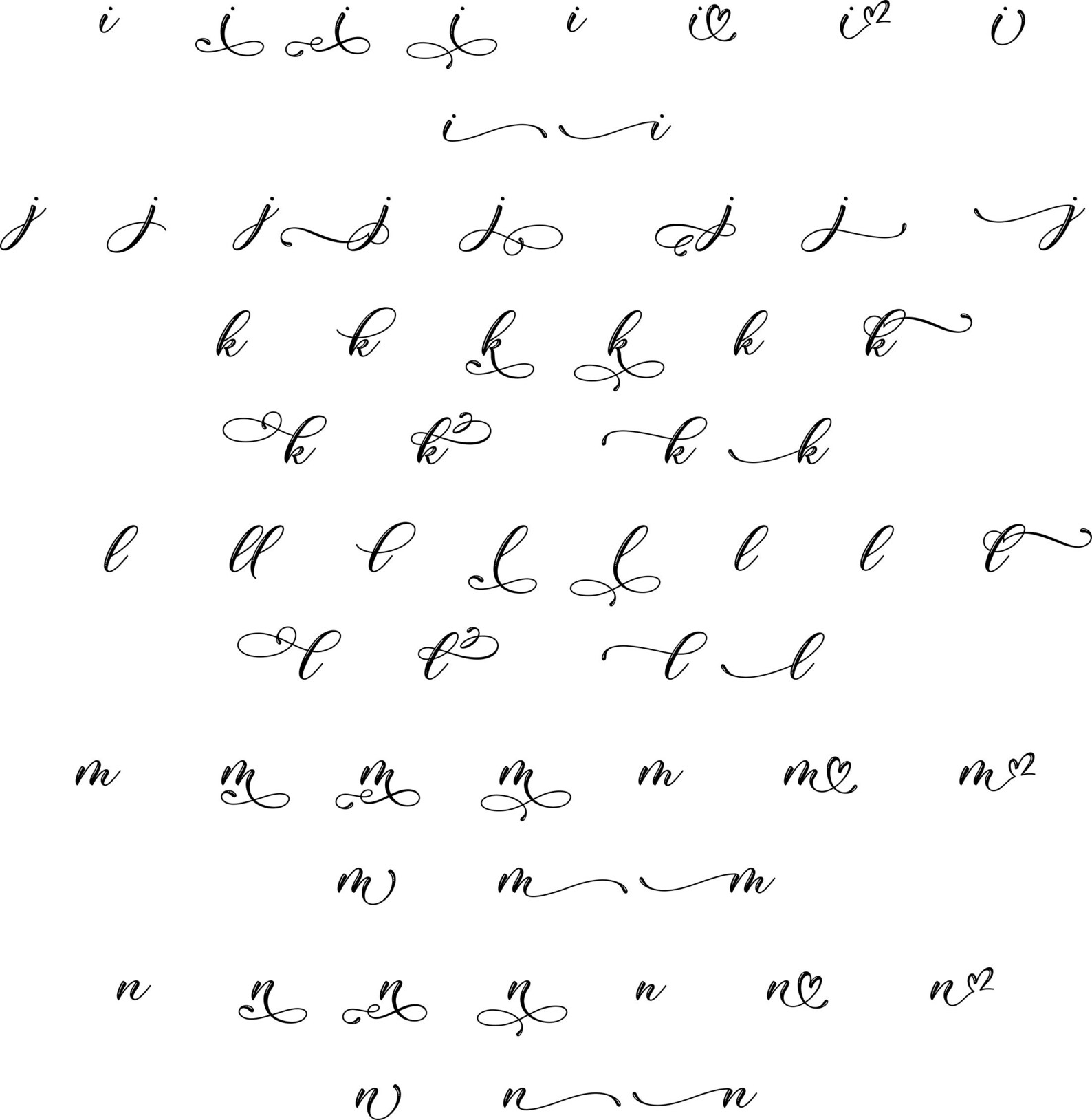 Script Font With Tails Svg Otf and Ttf Instant Download | Etsy