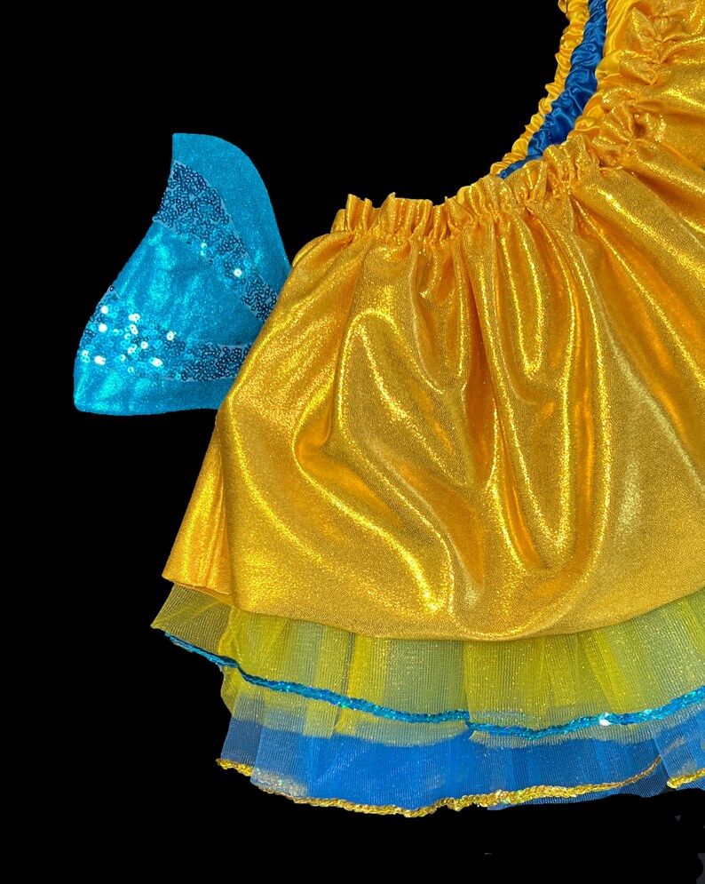 Yellow Fish Costume . up to Adult Plus Size . Running Skirt . Bow ...