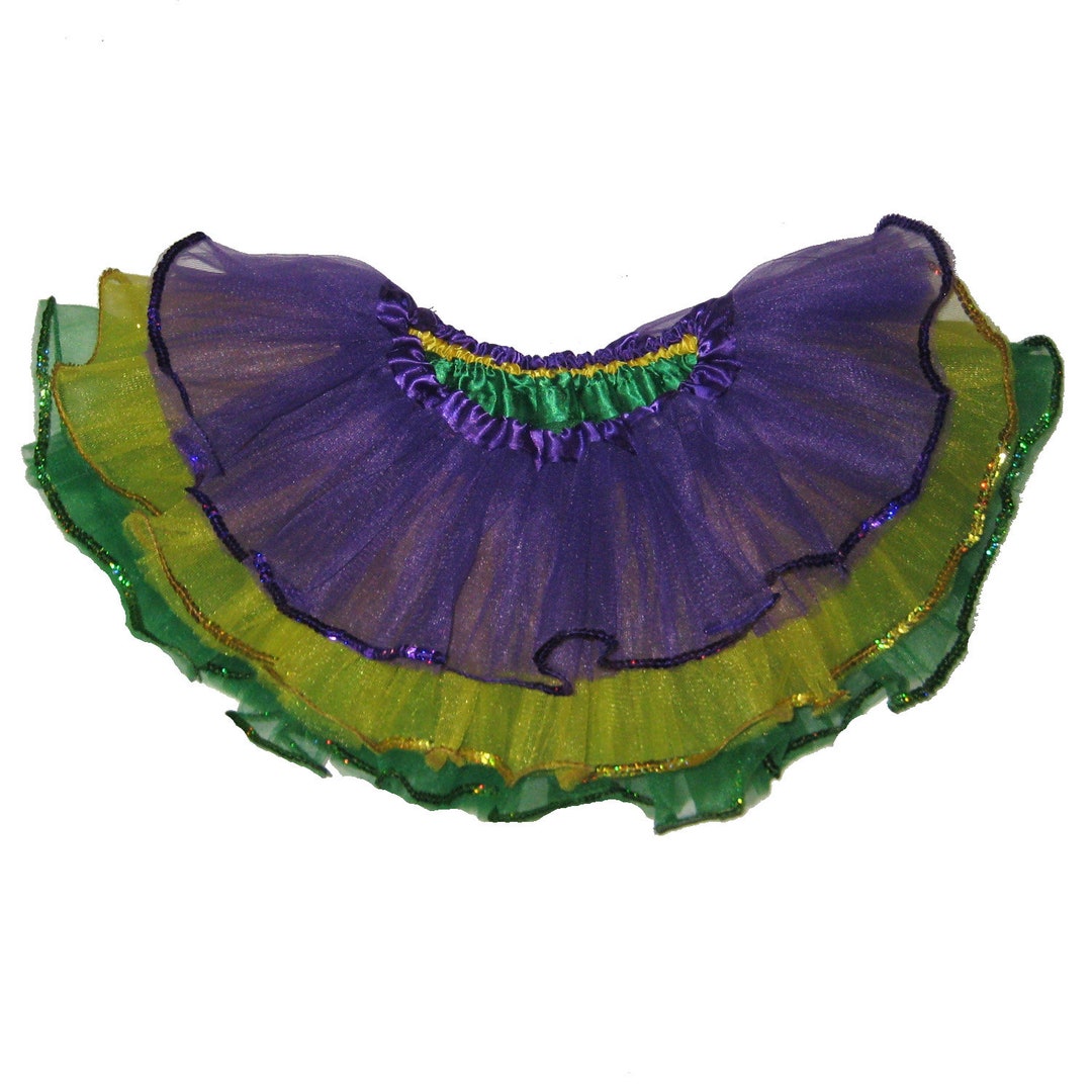 MARDI GRAS Tutu . up to Adult Plus Sizes . Tiered Tutu . Sequin Hems ...