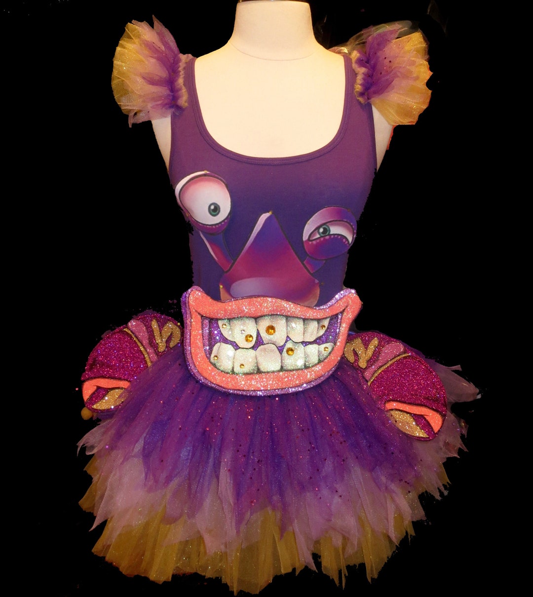 Sparkly CRAB Tutu . up to Adult Plus Sizes . Purple Lavender Gold Tutu ...