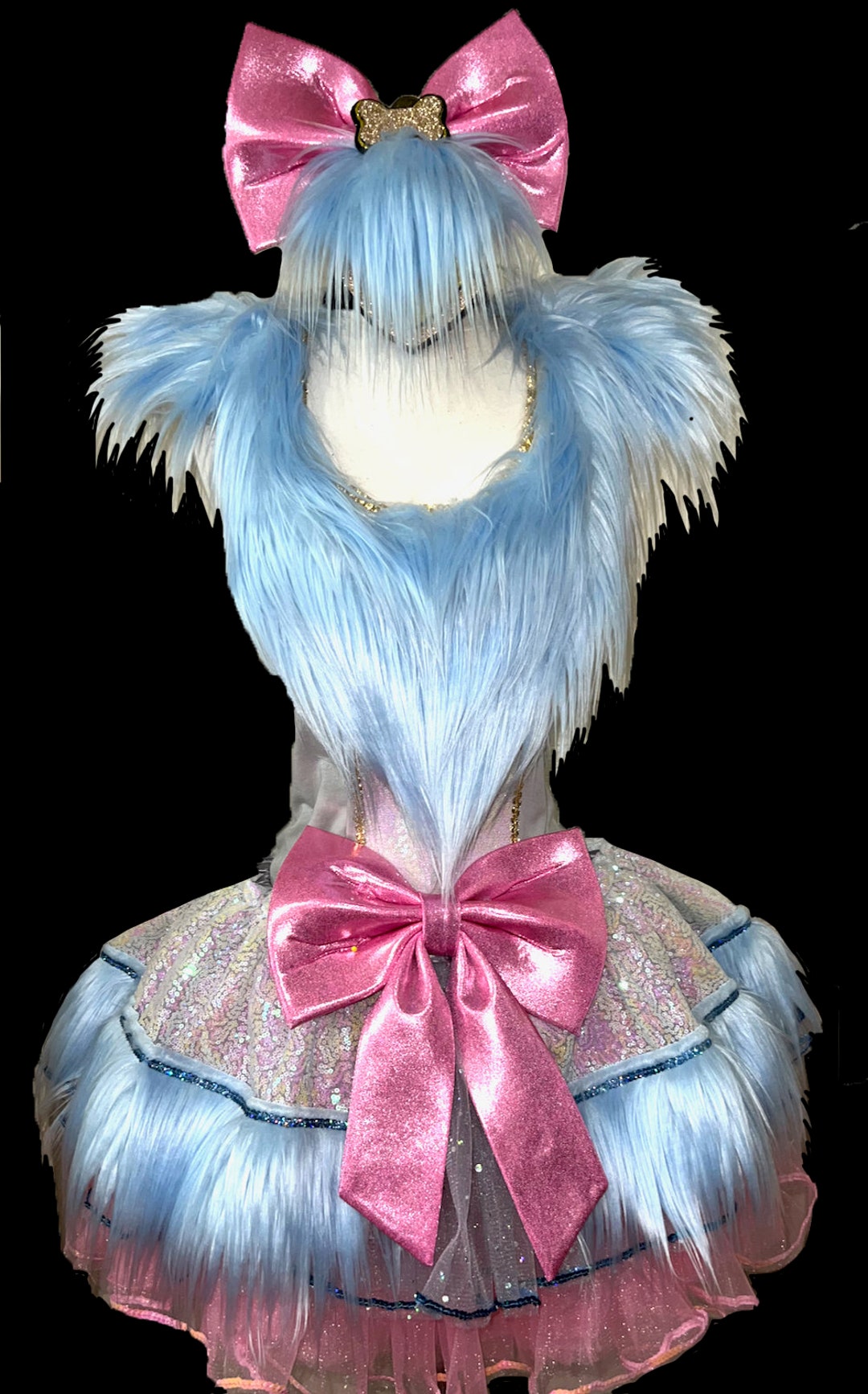 Blue Poodle Costume . up to Adult Plus Size . Running Skirt . Georgette ...