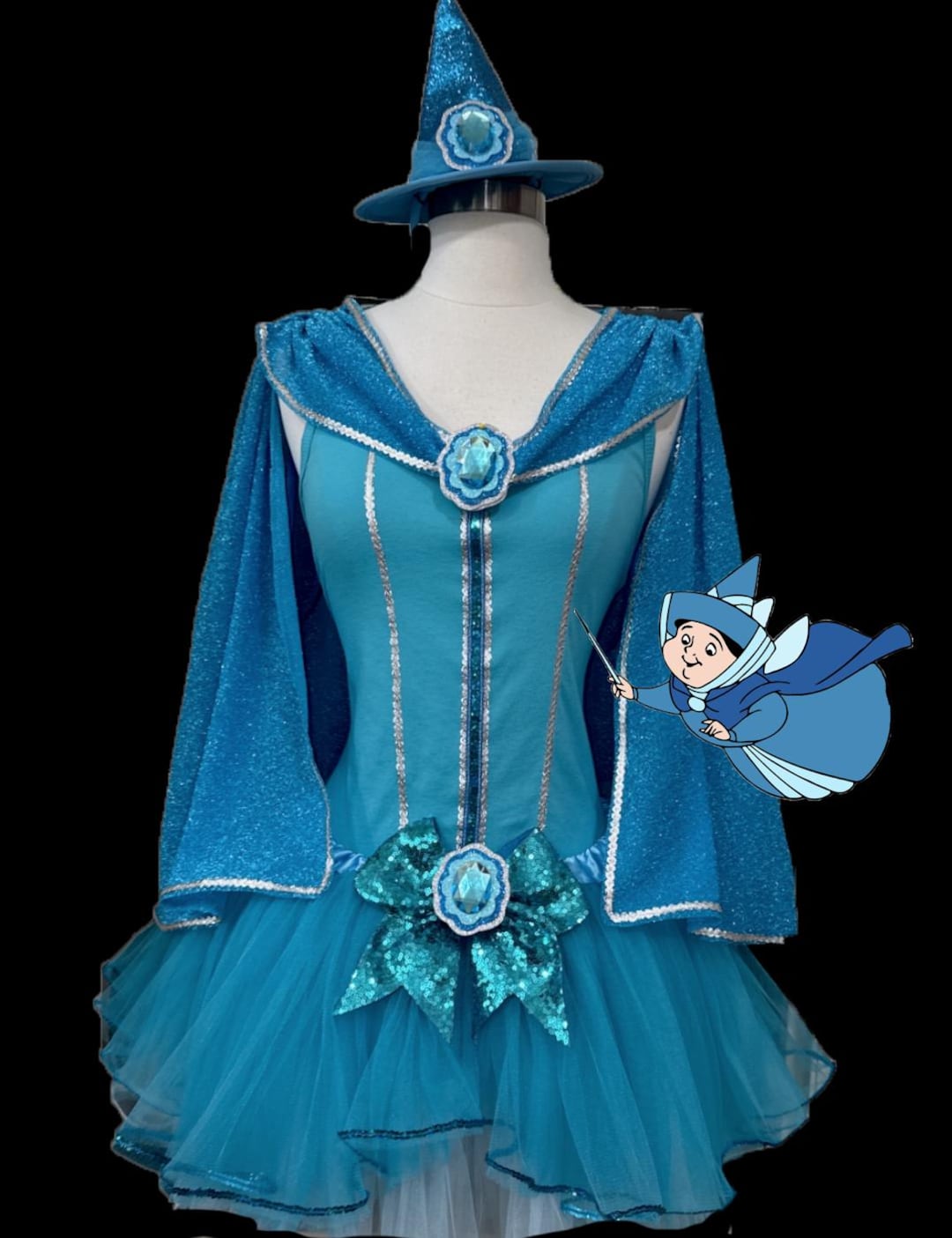 Blue Fairy Tutu . Hat & Wings . up to Adult Plus Size . Merriweather ...