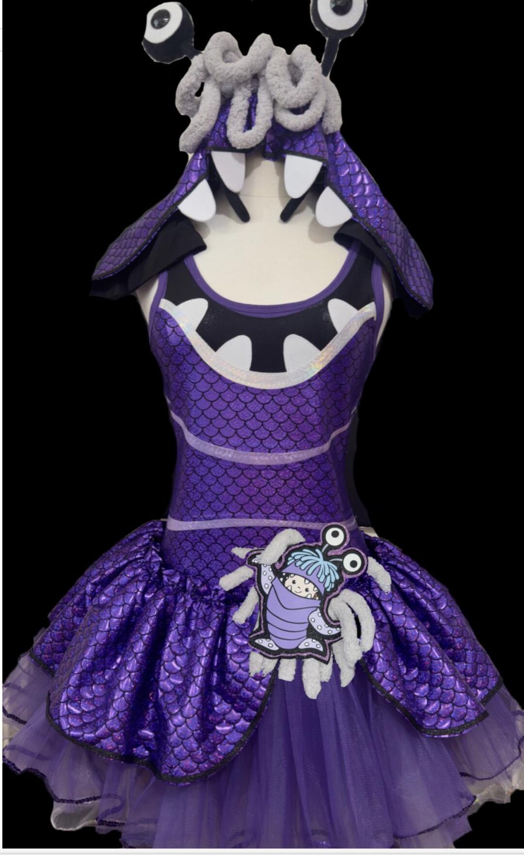 Purple Boo Monster Costume . up to Adult Plus Size . Running Skirt ...