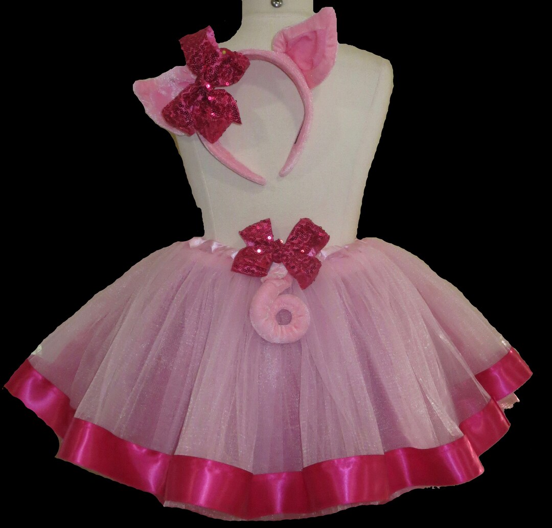 Pig Costume . up to Adult Plus Size . Pink Tutu . Ears and Tail . 6 ...