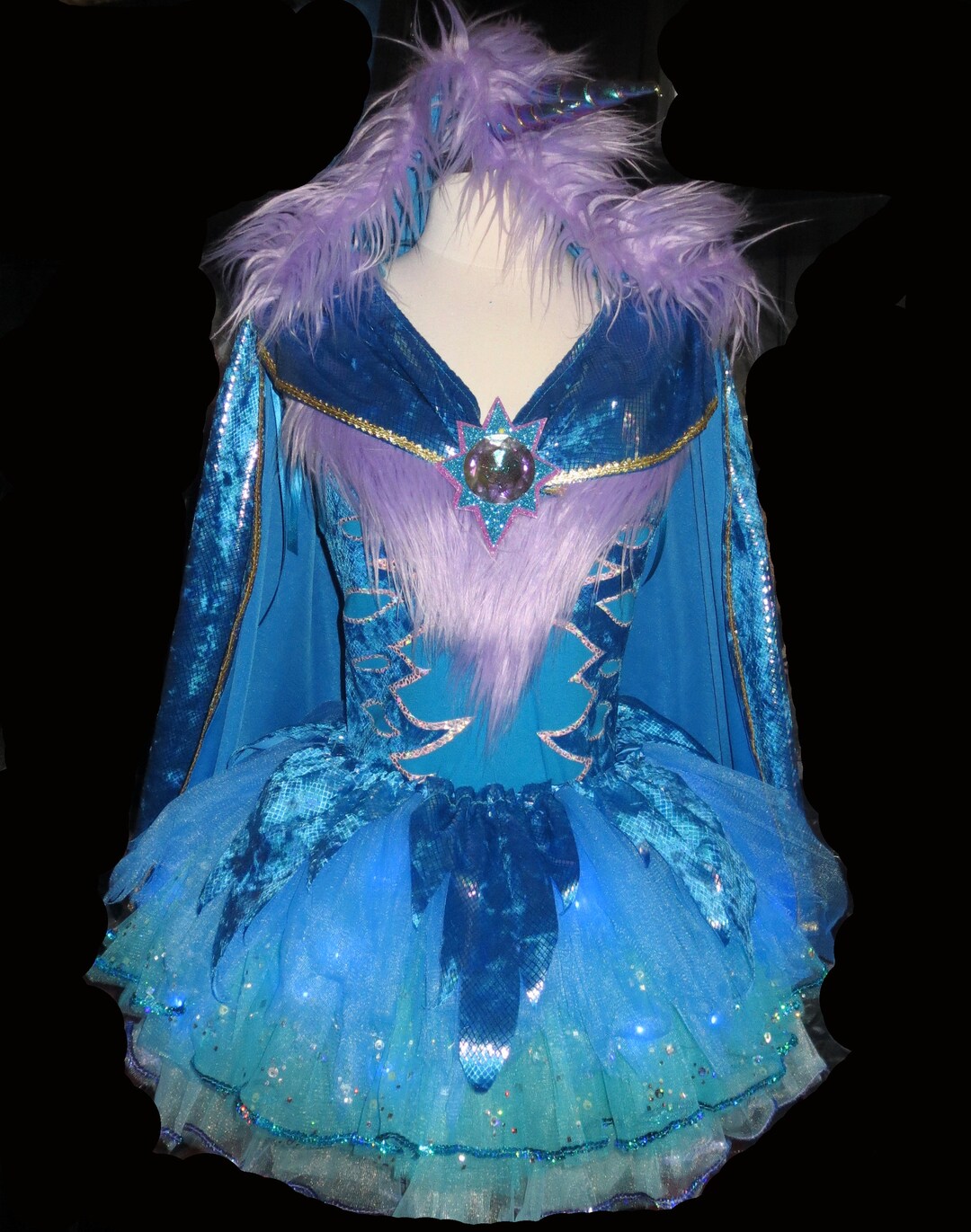 Blue Dragon Costume . up to Adult Plus Size . Running Skirt . Belt ...