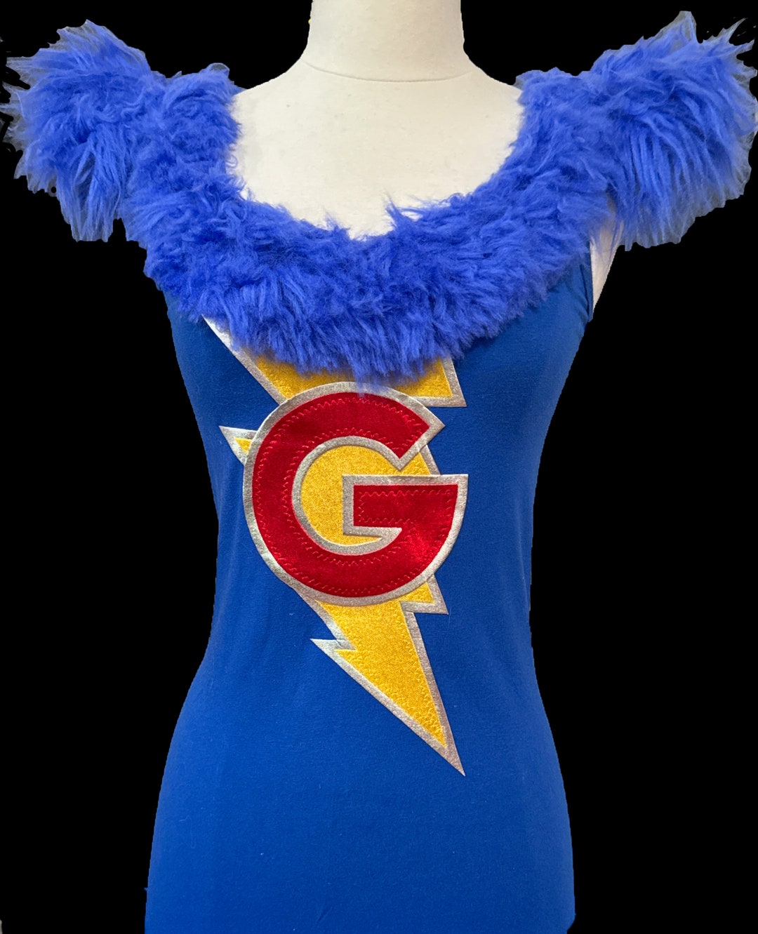 Blue Furry Super Hero Running Shirt . Royal Blue Top . up to Adult Plus ...