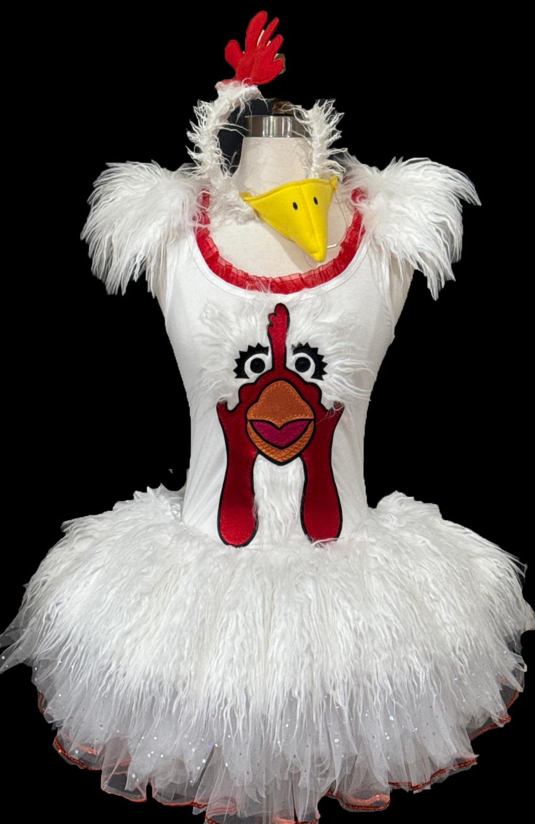 Chicken Puppet Tutu . up to Adult Plus Sizes . White Tutu . Running ...