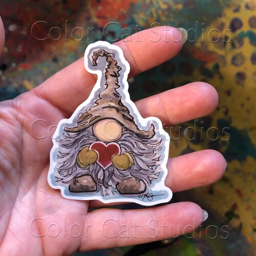 Gnome Peace Sign Red Vinyl Sticker - Etsy