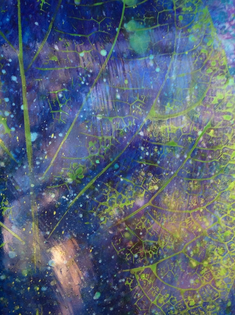 Blue Galaxy Leaf - Etsy