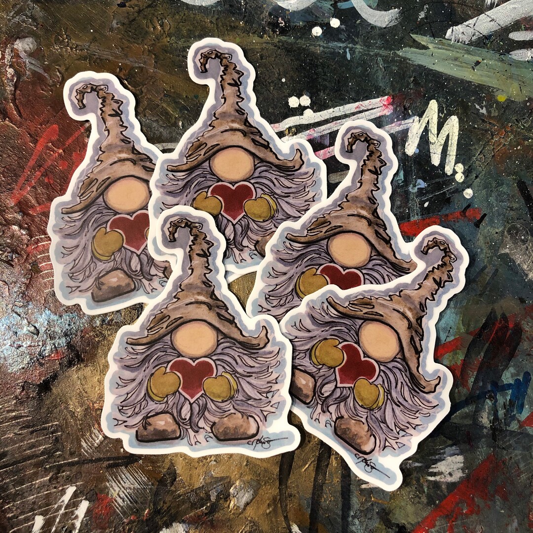 Five Gnome Stickers - Etsy