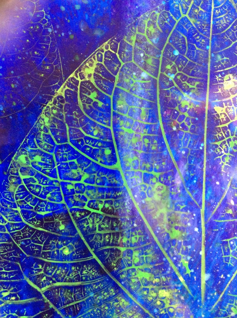 Blue Galaxy Leaf - Etsy