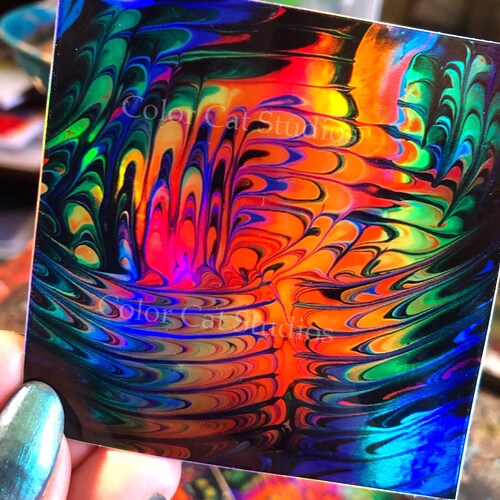 Holographic Pale Blue Moon Vinyl Sticker - Etsy