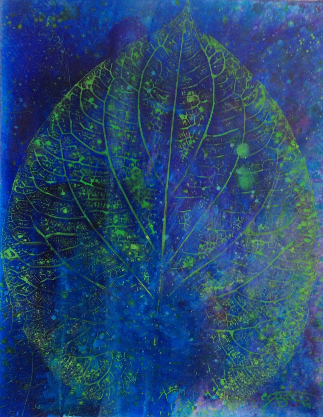 Blue Galaxy Leaf - Etsy
