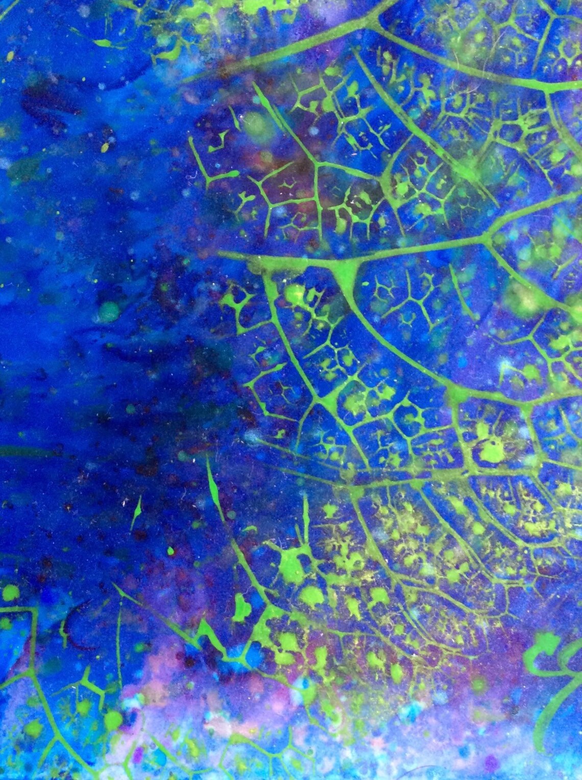 Blue Galaxy Leaf - Etsy