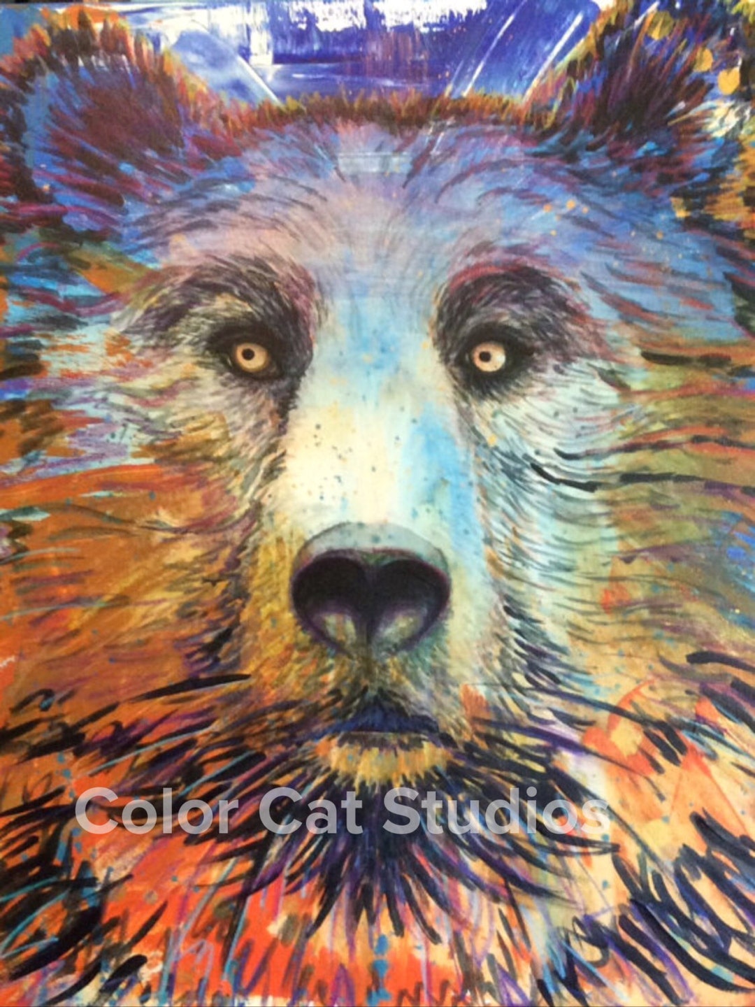 Poster of 'oh My' Bear Painting - Etsy