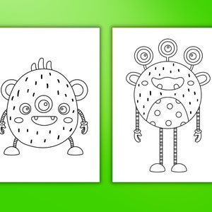 Monster Coloring Pages Halloween Activity Instant Download - Etsy