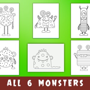 Monster Coloring Pages Halloween Activity Instant Download - Etsy