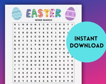 Easter Word Search for Kids Printable Holidays Activity Sheet Game ...