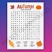 Autumn Fall Word Search - Instant Download - Printable Activity - Etsy