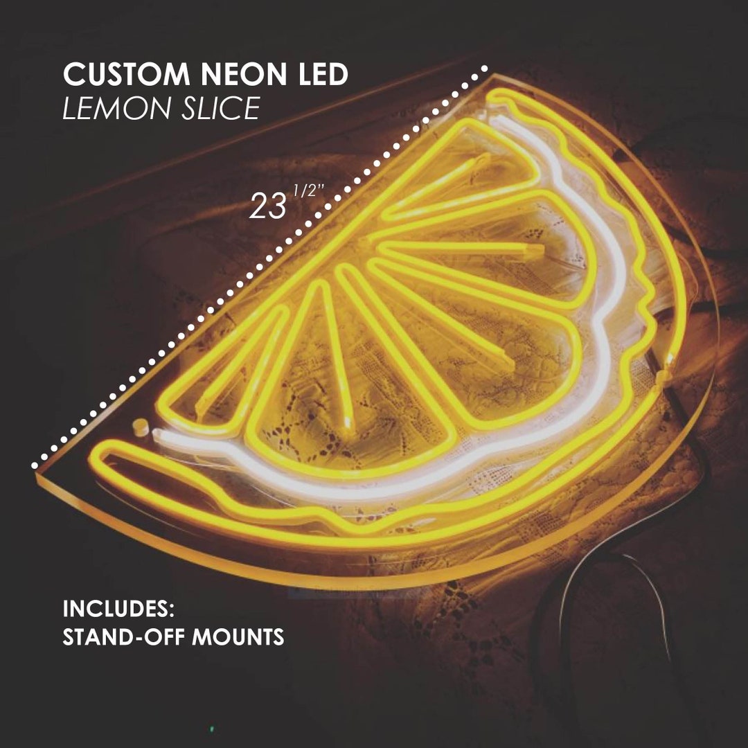 Lemon Slice Neon LED on Clear Acrylic (includes Hardware) - Etsy