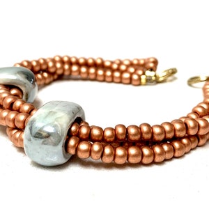 Metal Copper and Grey Shellacked Clay Beaded Multi-strand - Etsy Canada
