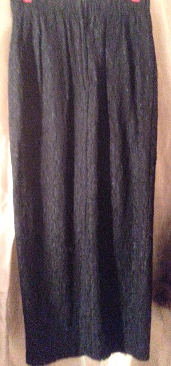 Jet Black Lace Long Pencil Skirt - Gem