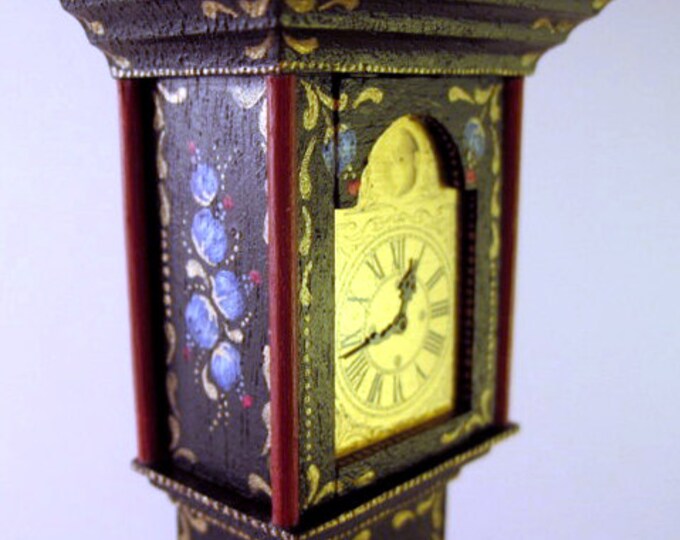 Dollhouse Miniature Furniture Hand-painted Grandfather Clock Wooden 1/ ...