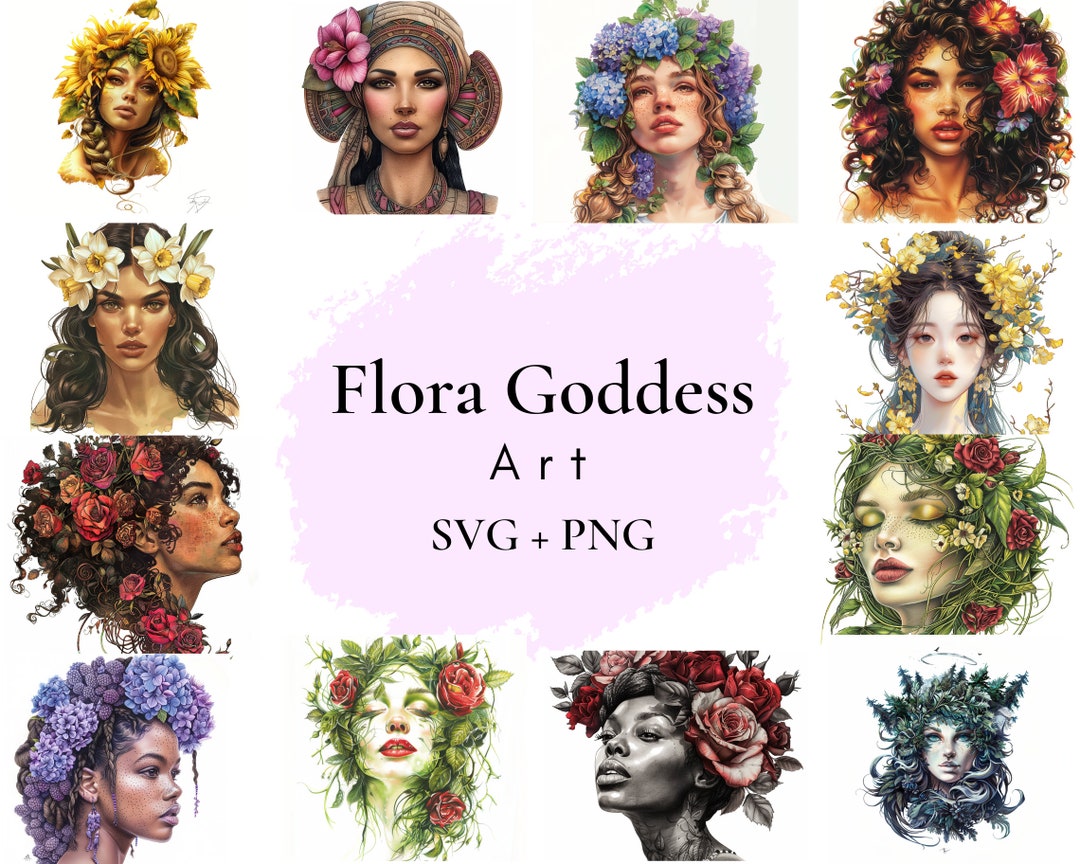 Flower Goddess Clip Art - Flora Clip Art - Fantasy Woman Clip Art ...
