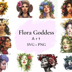 Flower Goddess Clip Art - Flora Clip Art - Fantasy Woman Clip Art ...