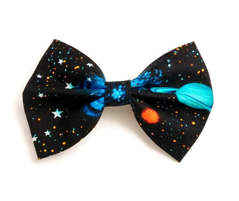 Space Hair Bow Galaxy Hair Bow Star Fabric Bow Geekery | Etsy