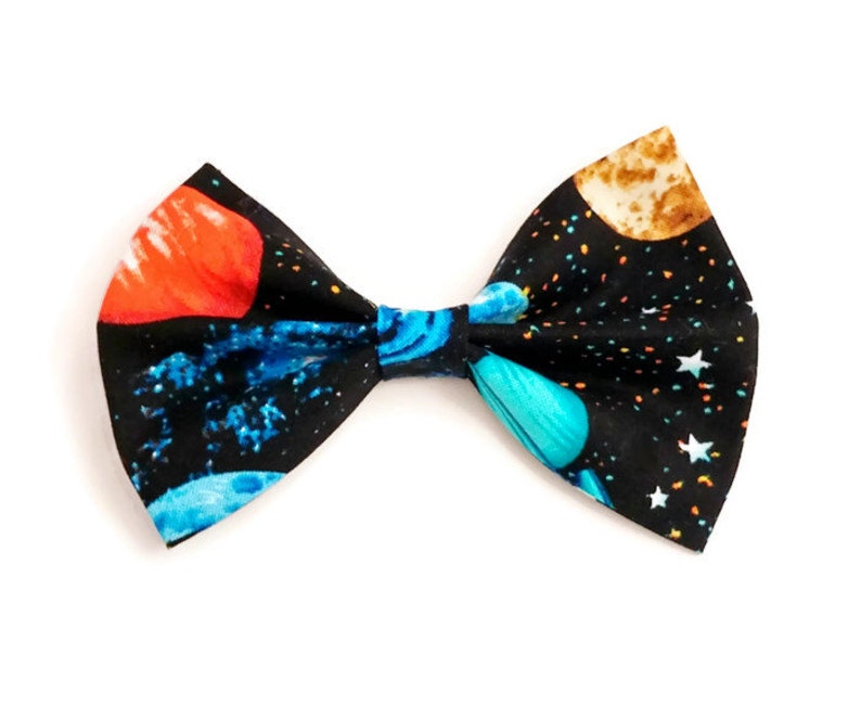 Space Hair Bow Galaxy Hair Bow Star Fabric Bow Geekery | Etsy