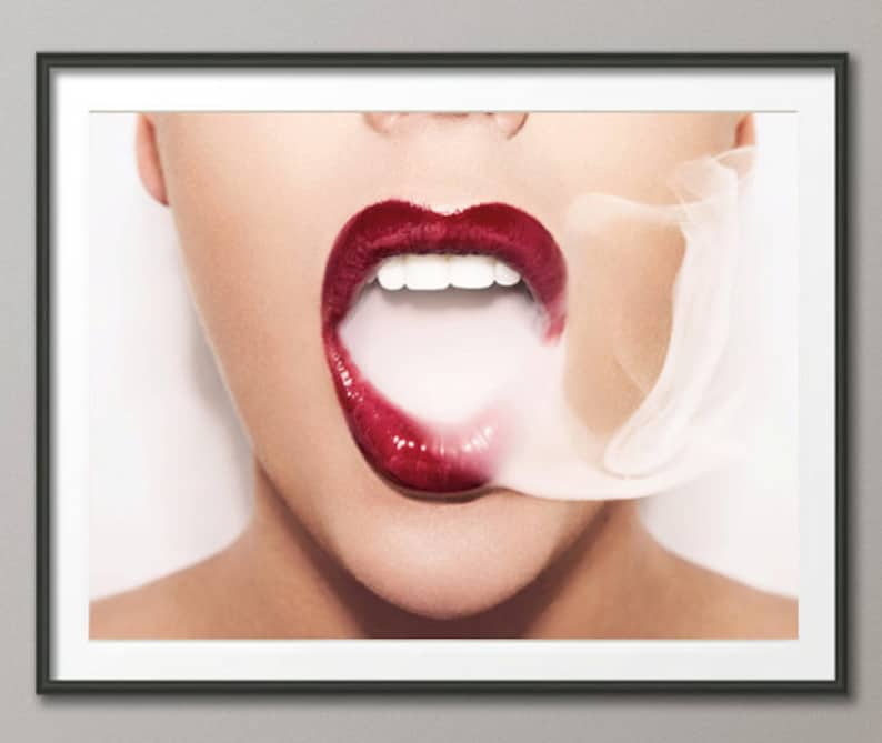 Red Lip Wall Art, Red Lips Print for Home Decor - Etsy