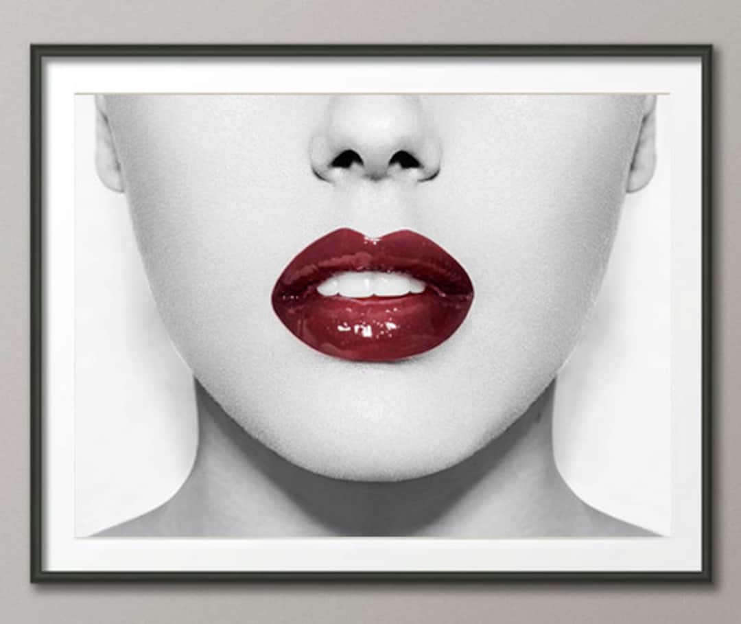 Red Lip Wall Art,lips Art Print, Large Wall Art, Lips Decor, Home Decor ...