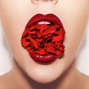 Red Lip Wall Art,lips Art Print, Large Wall Art, Lips Decor, Home Decor ...