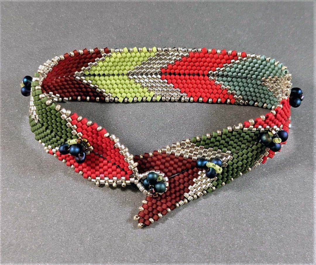 Hand-beaded Chevron Even-count Peyote 8" Ugly Christmas Sweater ...