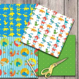 Dinosaurs ,digital Paper Pack, Dinosaur Background, Boy Dinosaur, Cute ...