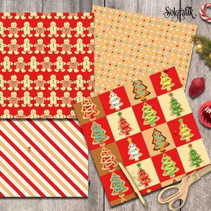 Christmas Cookies Paper Pack, Gingerbread Christmas, Background ...
