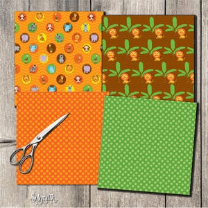 Jungle Friends Digital Papers, Safari Jungle Animal Digital ...