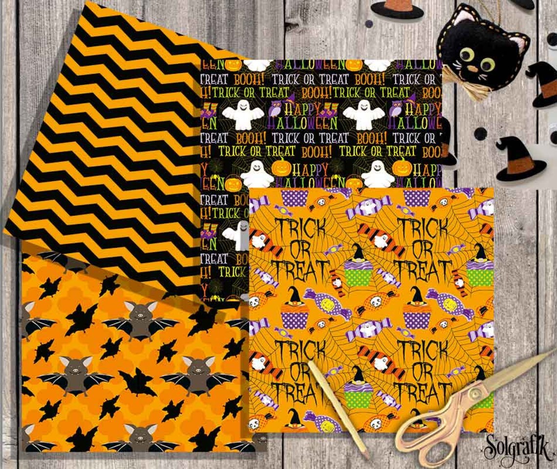 Halloween Digital Paper Pack Witches Pumpkin Ghost - Etsy