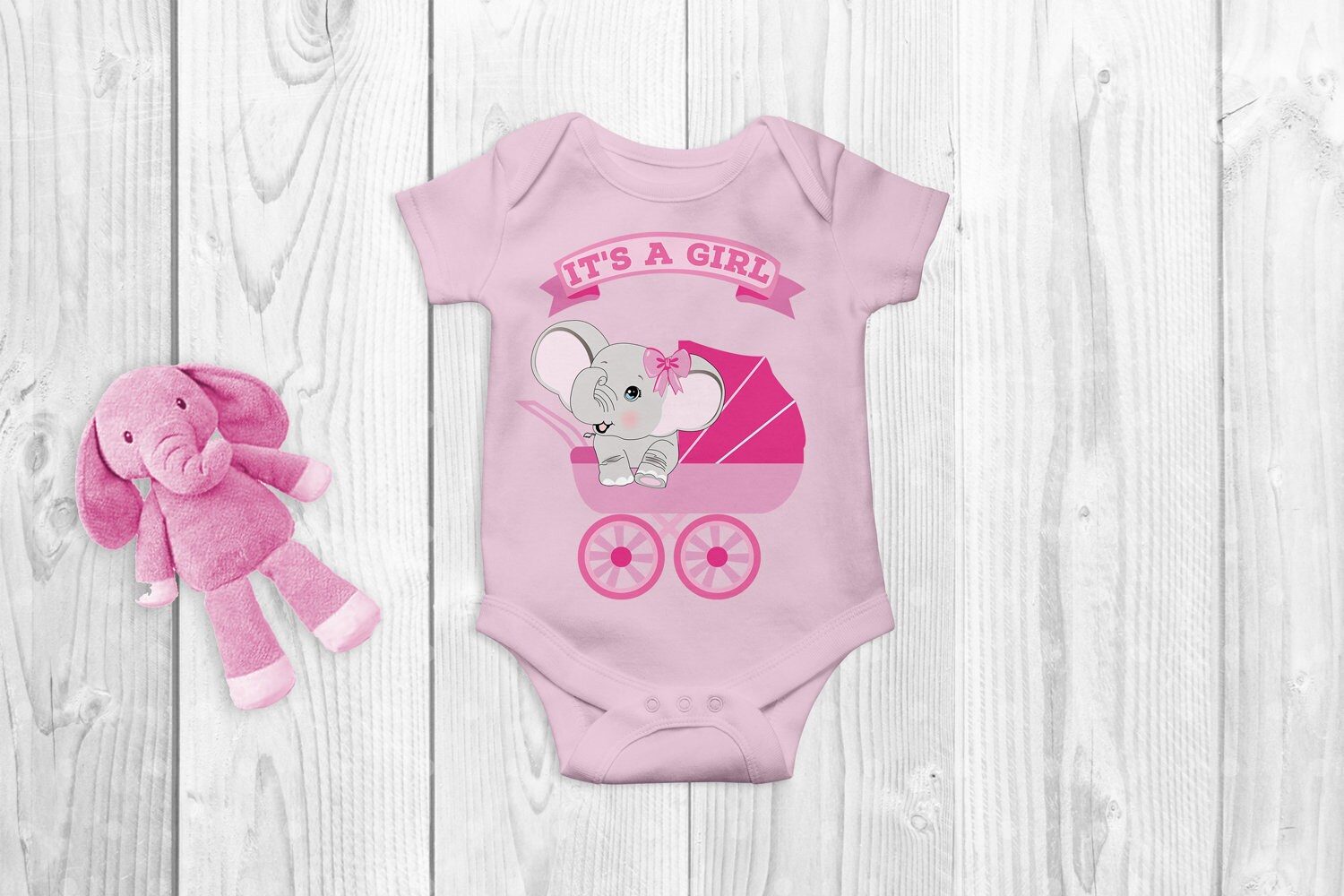 Baby Girl Elephant Clipart, Pink Elephant Clipart, Newborn Elephant ...