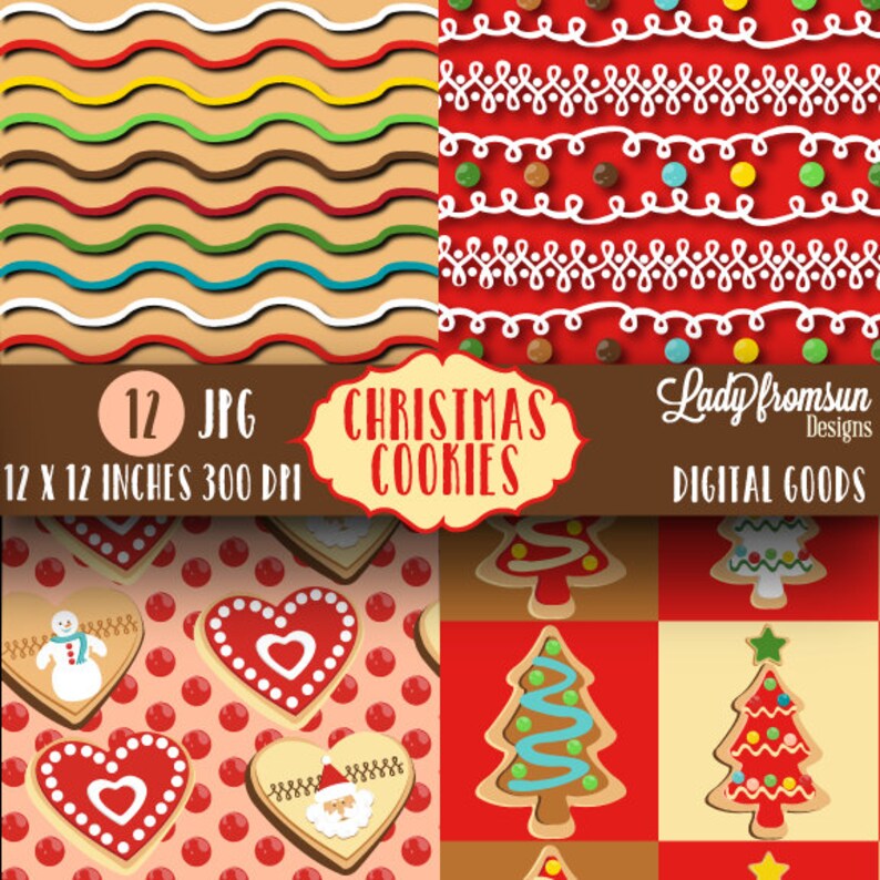 Christmas Cookies Paper Pack Gingerbread christmas | Etsy