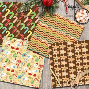 Christmas Cookies Paper Pack, Gingerbread Christmas, Background ...