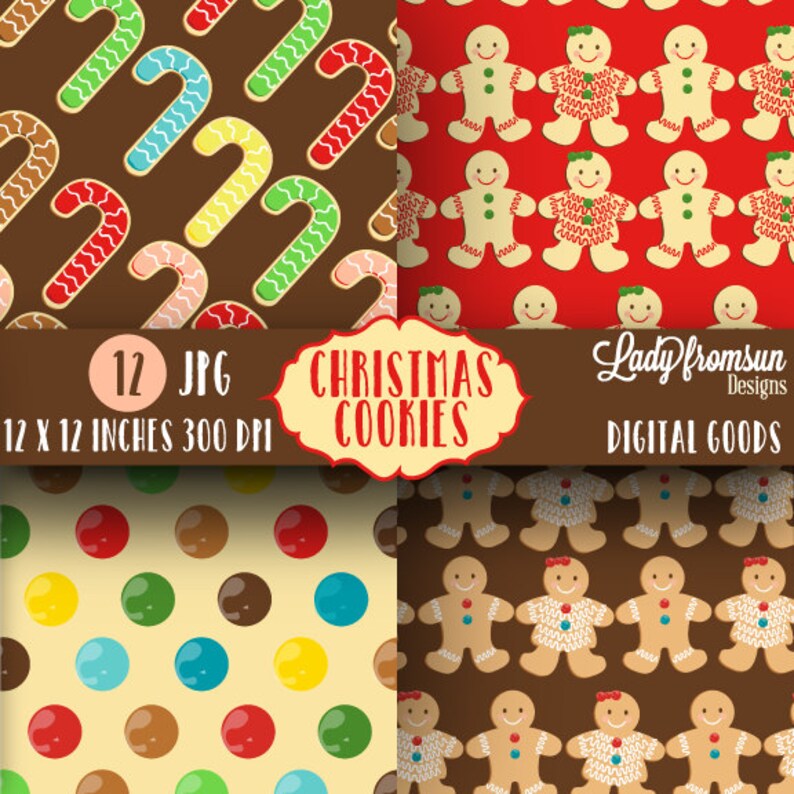 Christmas Cookies Paper Pack Gingerbread christmas | Etsy