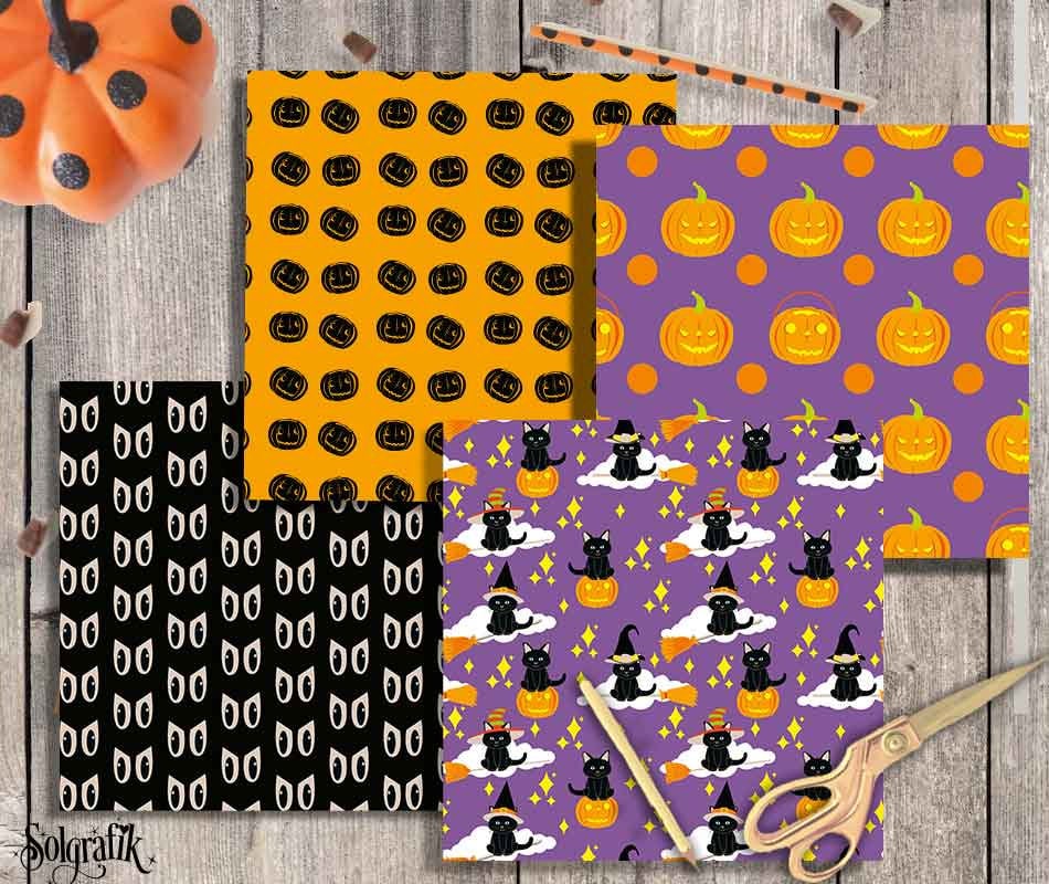 Halloween Digital Paper Pack Witches Pumpkin Ghost - Etsy